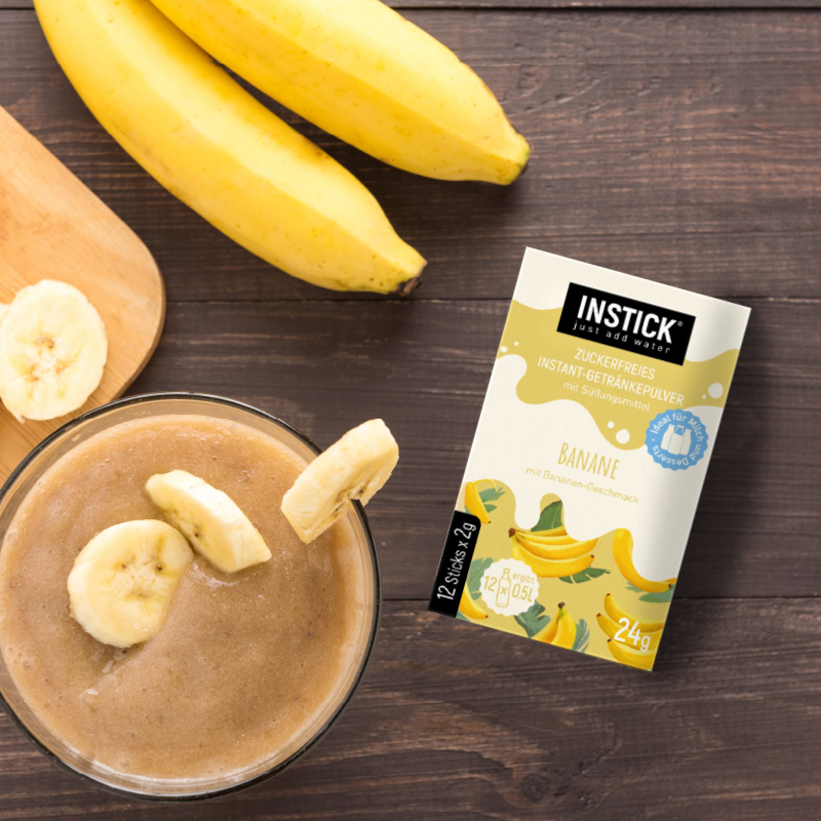 INSTICK ΡΟΦΗΜΑ ΣΕ ΣΚΟΝΗ ΓΙΑ 0,5lt ΜΠΑΝΑΝΑ (12 x σακουλάκι 2g)