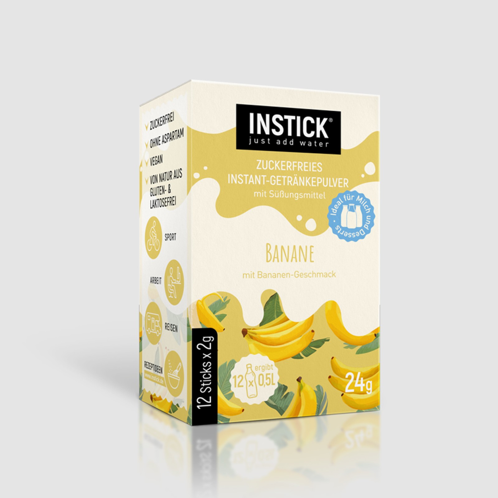 INSTICK ΡΟΦΗΜΑ ΣΕ ΣΚΟΝΗ ΓΙΑ 0,5lt ΜΠΑΝΑΝΑ (12 x σακουλάκι 2g)